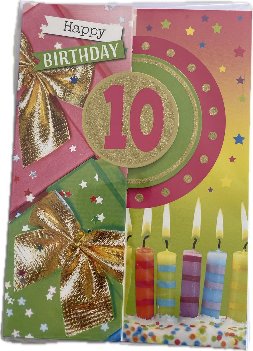 Karte: Geburtstag 10 Schleife (Neuware) – kibasa4kids